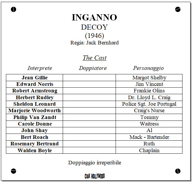 Inganno - Decoy (1946) - CIAKHOLLYWOOD